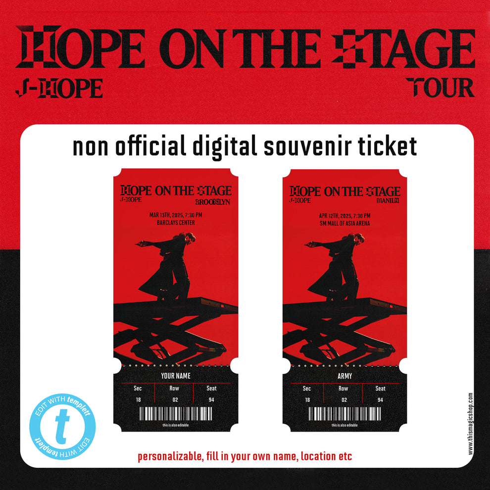 EDITABLE J-Hope on the Stage Tour print at home ticket – ThisMagicShop